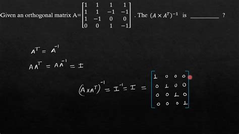 Orthogonal Matrix Example Youtube
