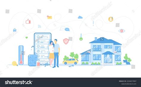 smart home central control system house stock vector royalty free