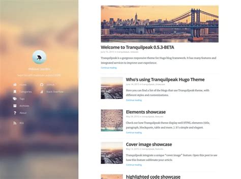 Hugo Tranquilpeak Theme Hugo Themes