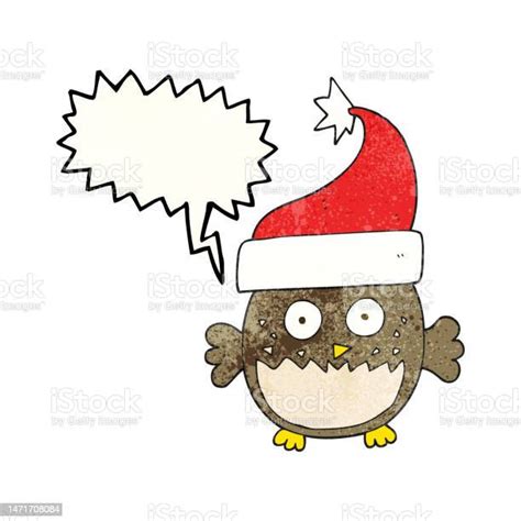 자유형 연설 거품 질감 만화 올빼미 크리스마스 모자를 쓰고 귀여운에 대한 스톡 벡터 아트 및 기타 이미지 귀여운 그런지 이미지 기법 기이함 Istock