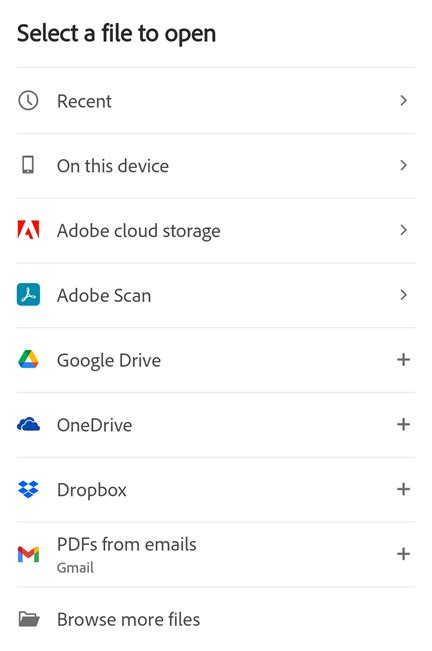 Open Files Acrobat For Android Help