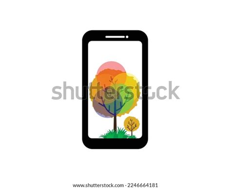 Technology Mobile Phone Tree Vector Illustration Stock Vector Royalty Free 2246664181