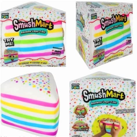 5 Viral Rainbow Layer Cake Squishy Tools Smush Mart Giant Dessert