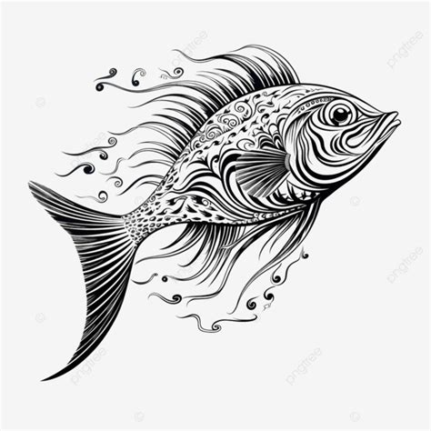 물고기 라인 아트 생선 어업 개요 Png 일러스트 및 이미지 에 대한 무료 다운로드 Pngtree