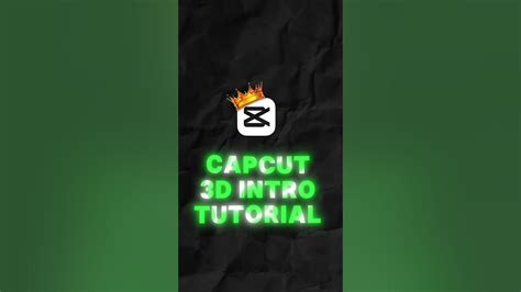 CAPCUT 3D INTRO TUTORIAL || - YouTube