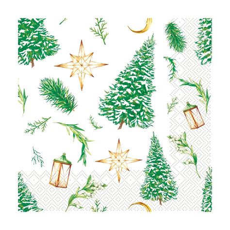 Серветки новорічні паперові Silken Зимова ялинка 3 шарові 33 33 см 18 шт — купити на Eva Ua