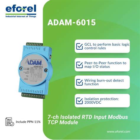Jual 7 Ch Isolated Rtd Input Modbus Tcp Module Iot Advantech Adam 6015 Di Seller Eforel Online