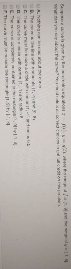 solved suppose a curve is given by the parametric equations