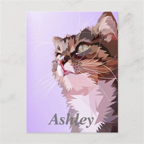 Polygonal Cat Illustration Postcard