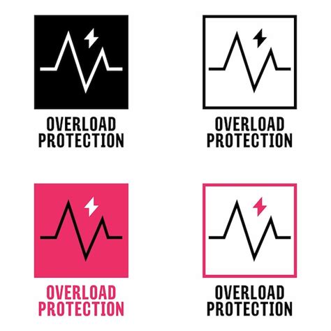 premium vector overload protection system and device outline information icon