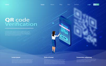Qr Code Verification App Website Template Vector Image
