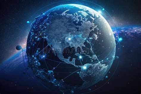 Global Communication Network Concept Illustration Ai Generative Stock Illustration
