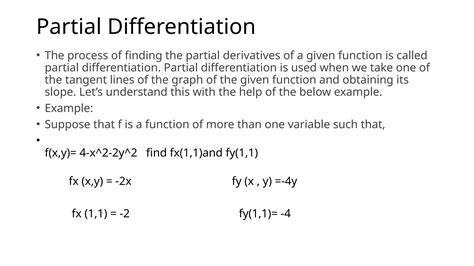 Differential Equation For Partial Derivatives Pptx