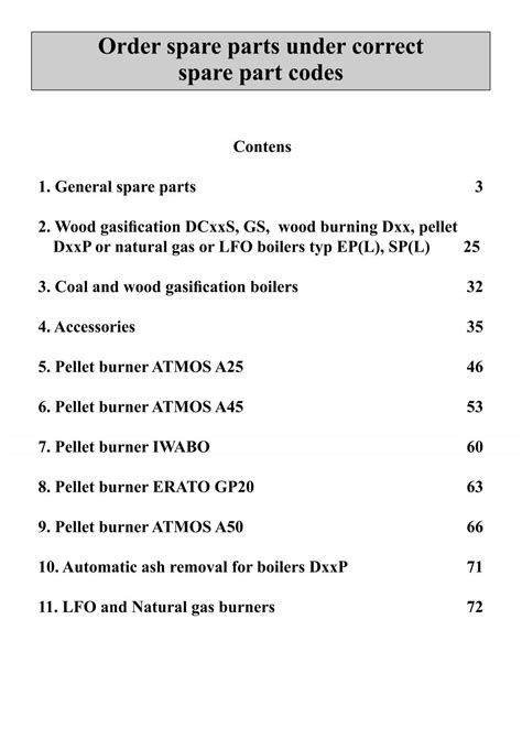 Order Spare Parts Under Correct Spare Part Codes