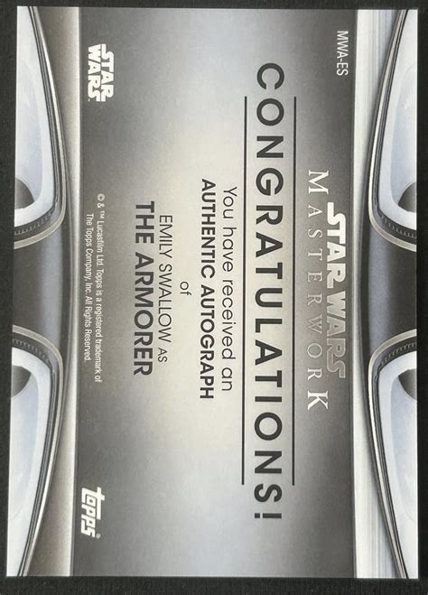 Collector Investor Auctions 2021 Star Wars Masterworks Emily Swallow