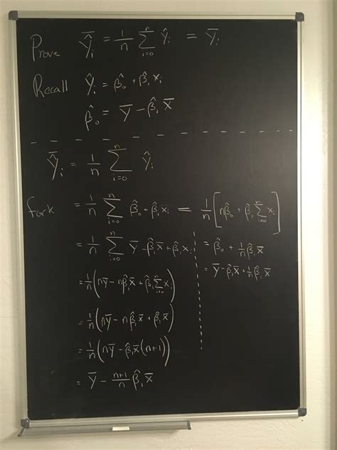 [simple linear regression] proving the sample mean of the fitted values