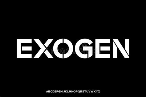 Modern Geometric Stencil Type Alphabet Display Font Vector Creative Futuristic Typeface Stock