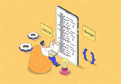 Premium Vector Programming And Development Concept In 3d Isometric Design Man Creating Code