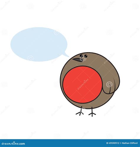 Cartoon Robin With A Speech Bubble Stock Vector Illustration Of Bubble Snow 49590912