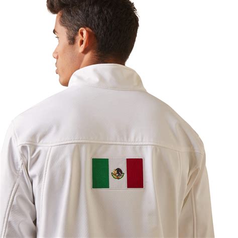 Ariat® Mens Team Mexico White Mexican Flag Softshell Jacket 10043549