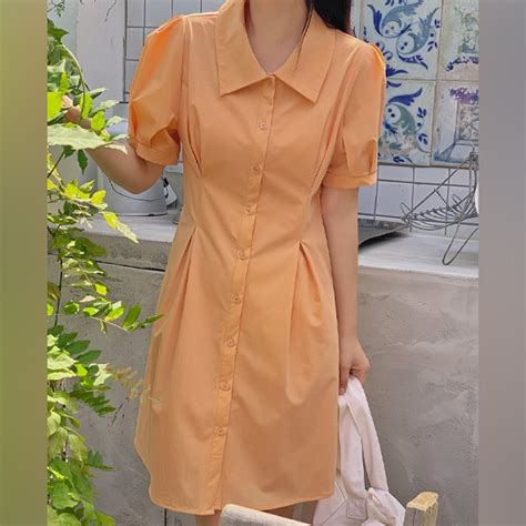 핫핑 핏대박🤍 바스락나일론 Made 프레다 핀턱 셔츠 반팔 미니원피스44~100 빅사이즈원피스 여름원피스 퍼프원피스 썸머원피스 스판원피스 데이트룩