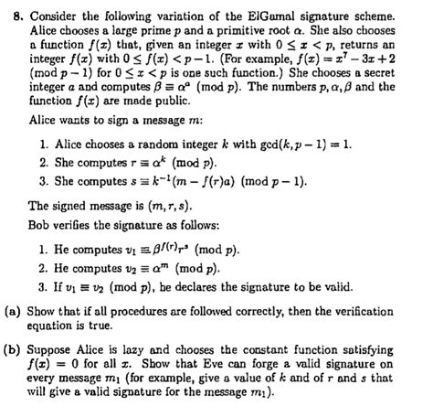 8 consider the following variation of the elgamal