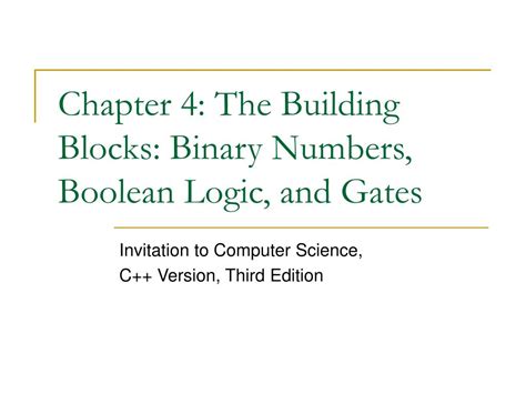 ppt chapter 4 the building blocks binary numbers boolean logic
