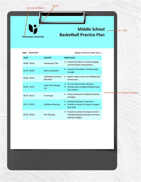 Practice Plan Template Basketball