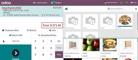 how to make down payments with odoo 16 pos app