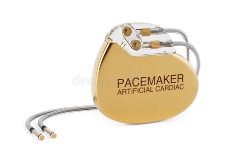Golden Implantable Artificial Cardiac Pacemaker Device 3d Rendering Stock Image Image Of