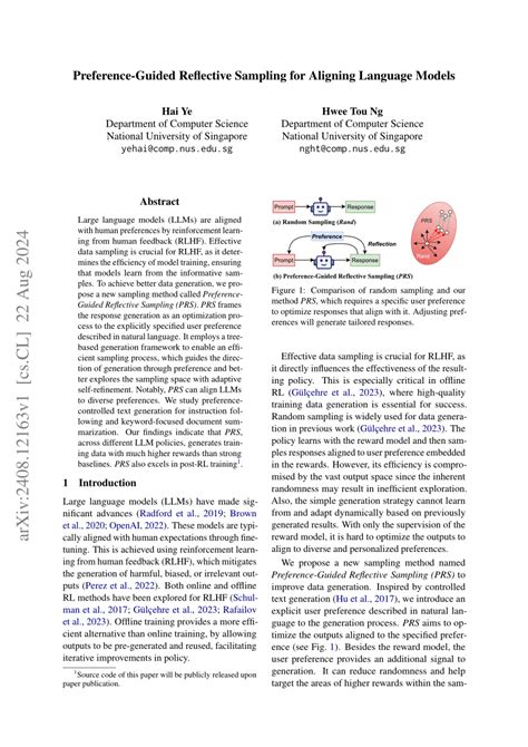 pdf preference guided reflective sampling for aligning language models