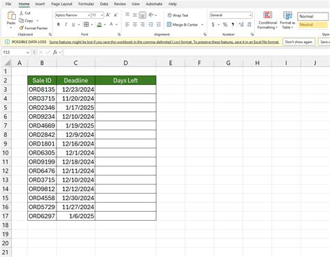 Track Due Dates In Excel