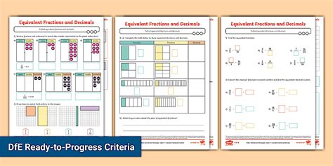 👉 Equivalent Fractions And Decimals Differentiated Maths Worksheets