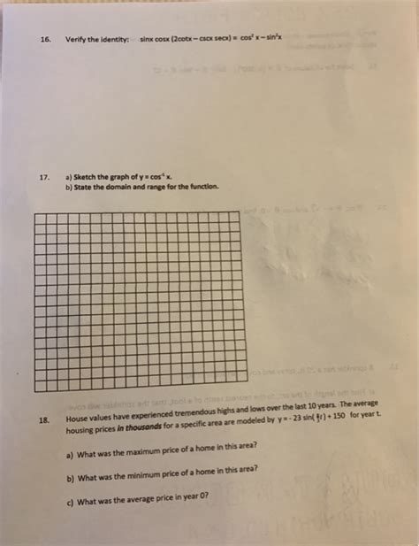 Solved 16 Verify The Identity Sinx Cox 2otx Asea] Cos