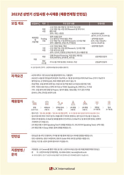 Lx인터내셔널 상반기 신입사원 수시채용 채용연계형 인턴십 Lx인터내셔널 공식 블로그