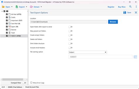 convert hostinger emails to text files without data loss