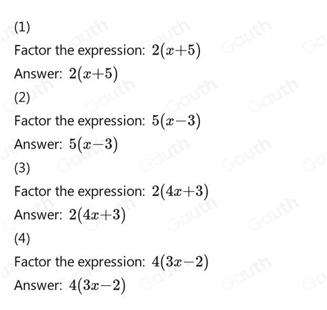 Solved Factorise Fully The Following A 2x10 B 5x 15 C 8x6 D 12x
