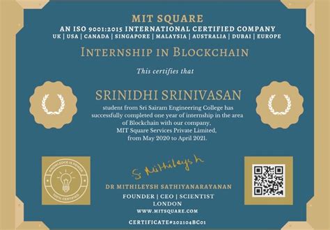 Srinidhi Srinivasan On Linkedin Blockchain Technology Iot Data Opportunity Internship