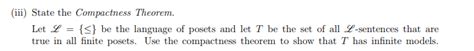 Solved Ii State The Compactness Theorem Let Y { } Be The
