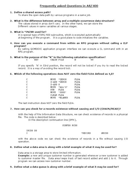 frequently asked questions in as 400 pdf ibm rpg ibm system i