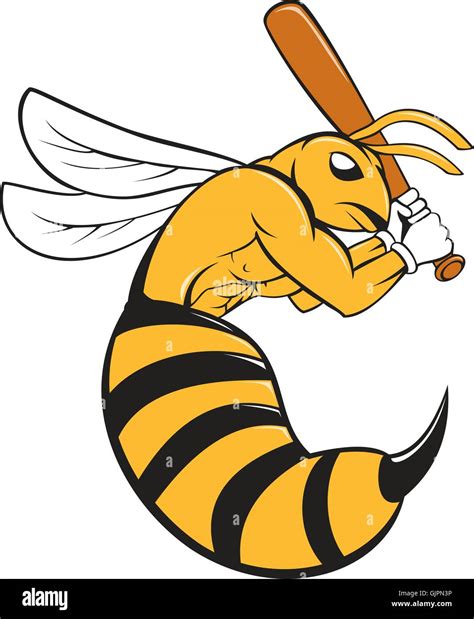 Killer Bee Baseball Player Bat Cartoon Stock Vector Image And Art Alamy