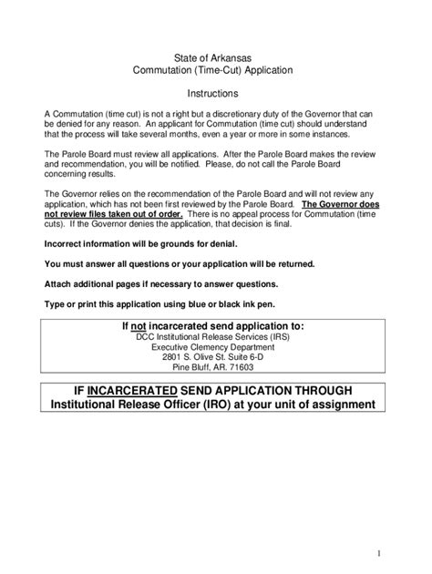 Fillable Online Commutation Application021909 Doc Fax Email Print Pdffiller