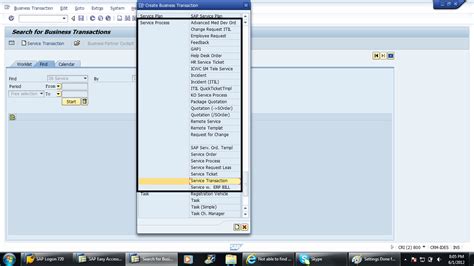 Not Able To Find Transaction Type For Service Orde SAP Community