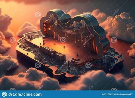 cloud computing technology concept generative ai stock illustration illustration of