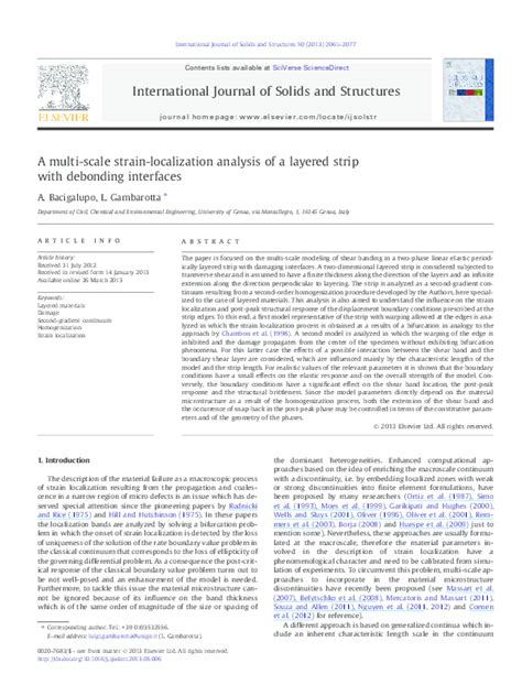 Pdf A Multi Scale Strain Localization Analysis Of A Layered Strip