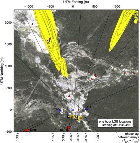 Map Of Infrasound Sources Occurring During The One Hour Period Shown In
