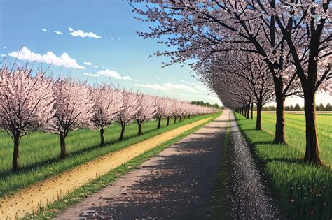 Premium Ai Image Spring Fields Amp Allee