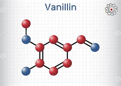 Vanillin Molecule It Is Flavor Compound Molecule Model Stock Vector