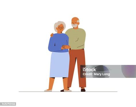 연로한 부부는 함께 서서 손을 잡습니다 노인 남성과 여성은 서로를 지원합니다 노인 커플에 대한 스톡 벡터 아트 및 기타 이미지 노인 커플 노인 일러스트레이션 Istock