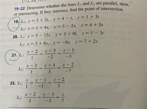 solved determine whether the l1and l2 are parallel skew or